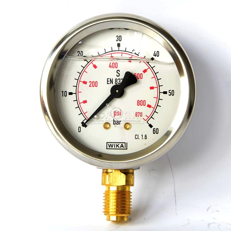 MANOMETR GLICERYNOWY M63 0-60 BAR GWINT G1/4" WIKA