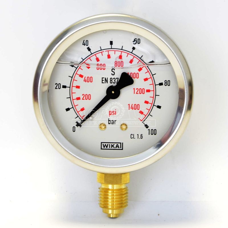 MANOMETR GLICERYNOWY WIKA M63 0-100 BAR GWINT G14