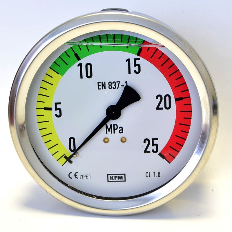 MANOMETR GLICERYNOWY M100 0-25 BAR TYLNE PRZYŁĄCZE GWINT M20x1,5
